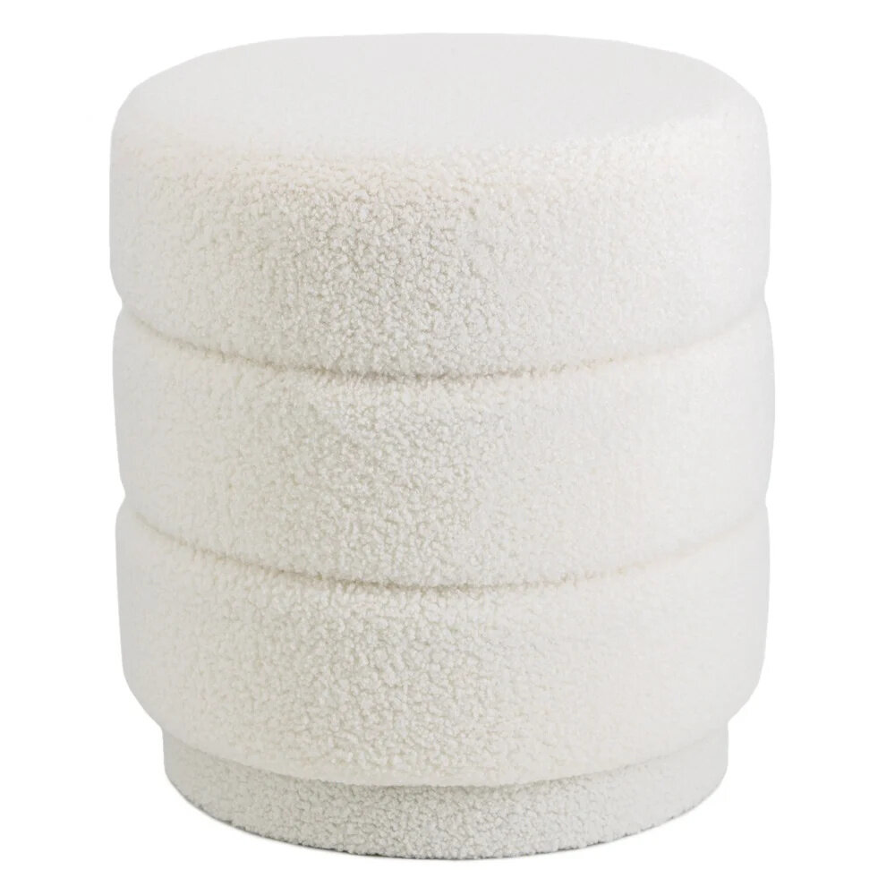 Poef June - Teddy wit naturel | buitenenthuis.nl - buitenenthuis.nl