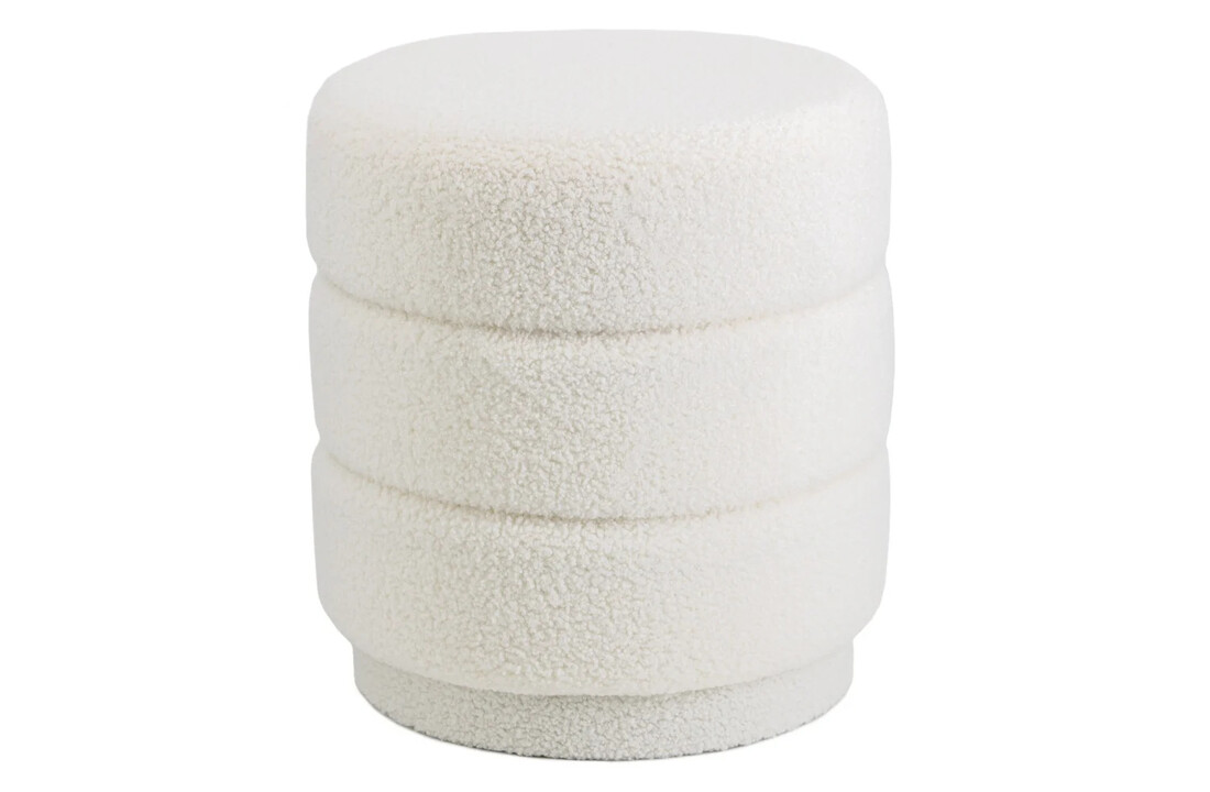 Poef June - Teddy wit naturel | buitenenthuis.nl - buitenenthuis.nl