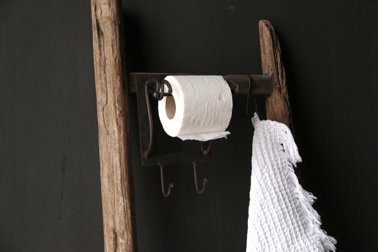 Toiletpapier Wc rol houder hout/IJzer - HerbersLifestyle