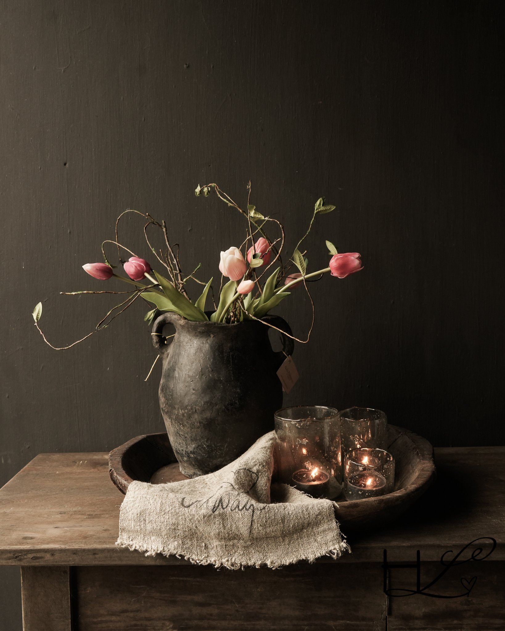 Bosje tulpen Sally Vermeer rood rose combinatie - HerbersLifestyle