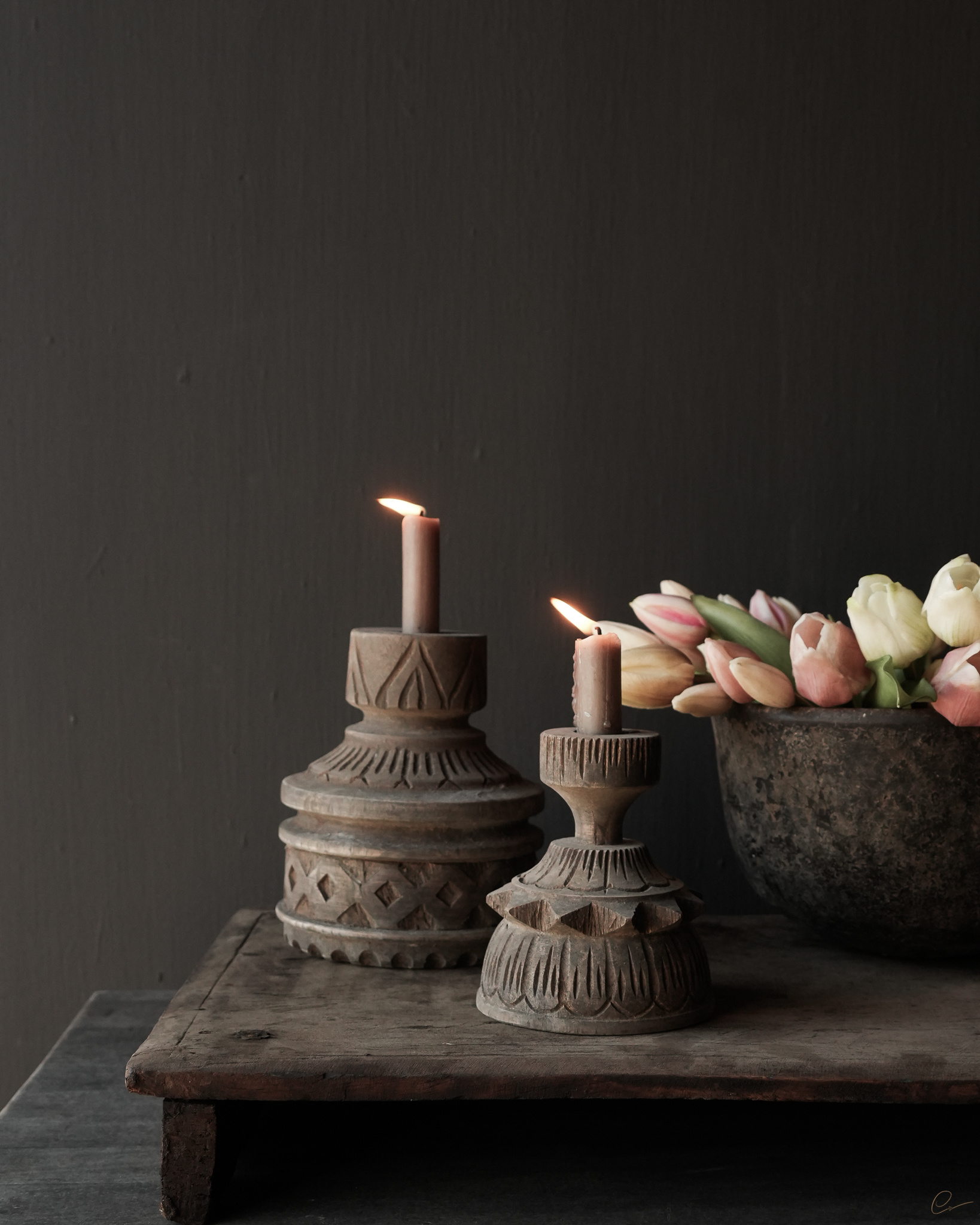 wooden candlestick Luksa Faris - HerbersLifeHerbersLifestylestyle