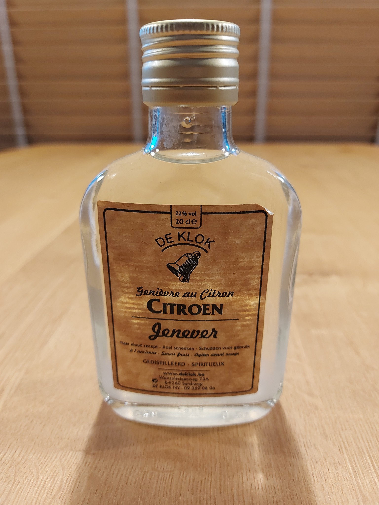Citroen jenever in zakflesje 20 cl - De Klok - milawebshop.be