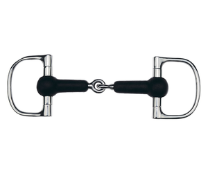 Feeling D-bit single jointed with rubber mouthpiece - Bitspecialist