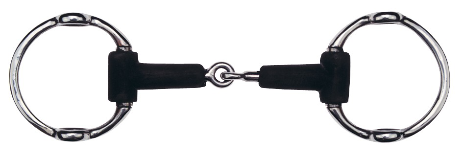 Feeling Snaffle Eggbutt Gag Single Jointed Rubber - Bitspecialist