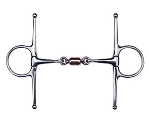 Feeling Snaffle Full Cheek Double Jointed With Copper Roller - Bitspecialist