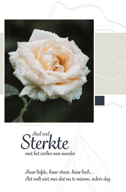 Rouwkaart bij verlies van een Moeder - Goedkope-Ansichtkaarten.nl