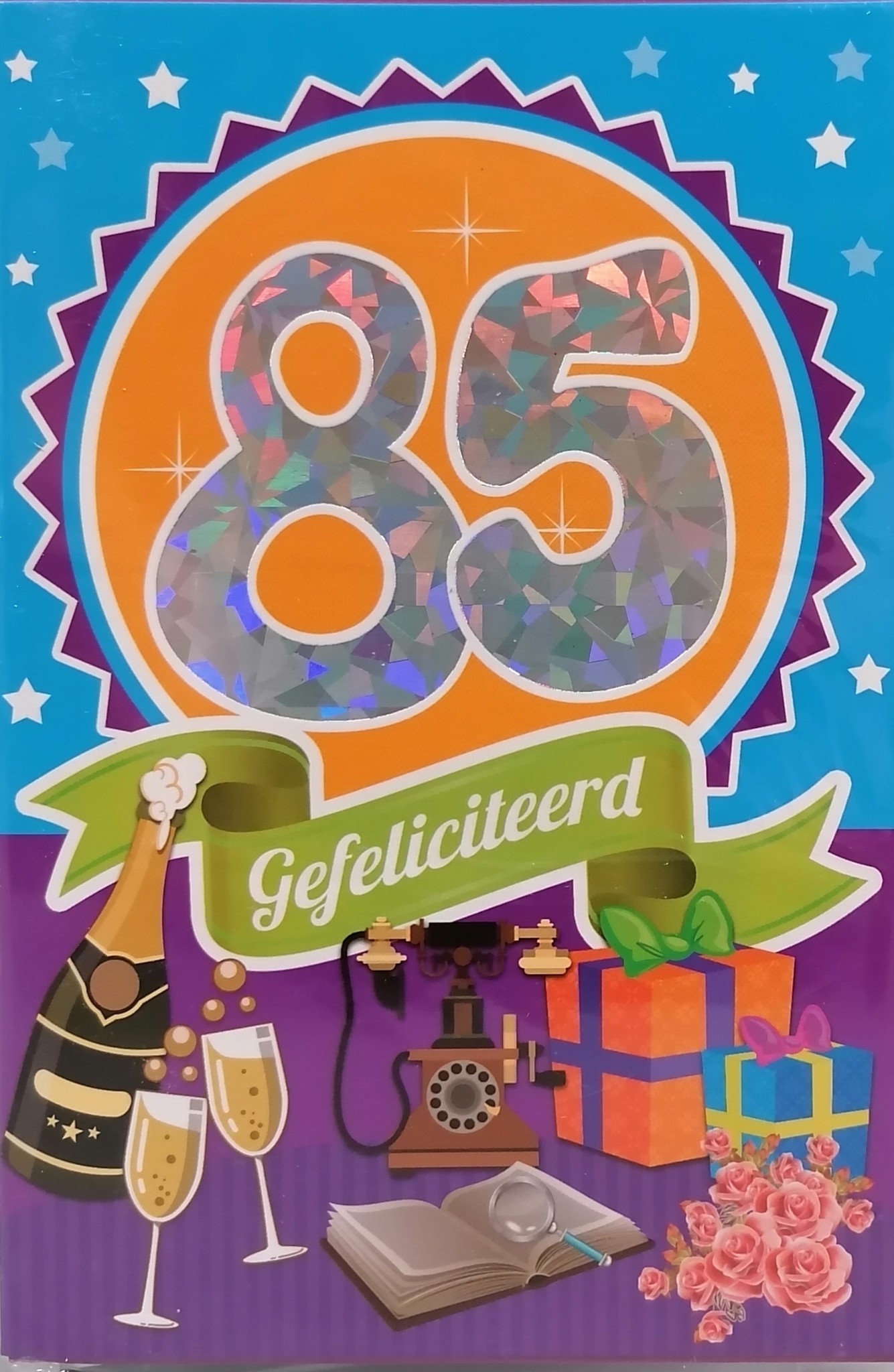 Luxe Leeftijdswenskaart verjaardag 85 jaar - Goedkope-Ansichtkaarten.nl