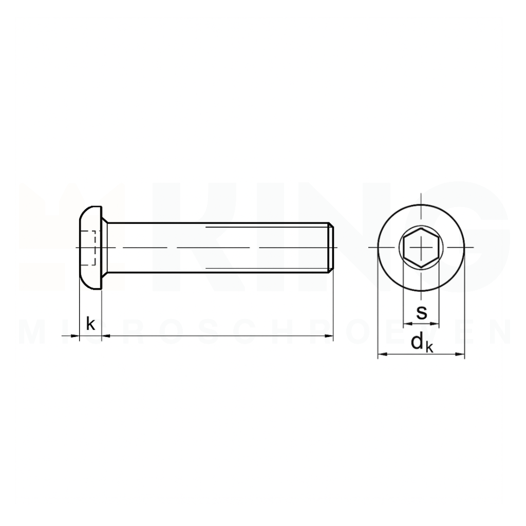 BZK - Inbus - laagbolkopschroef RVS ISO 7380 - M 2,5 x 4 - 25 stuks
