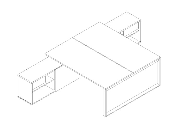 Mdd Ogi-Q bureau eiland met lowboard