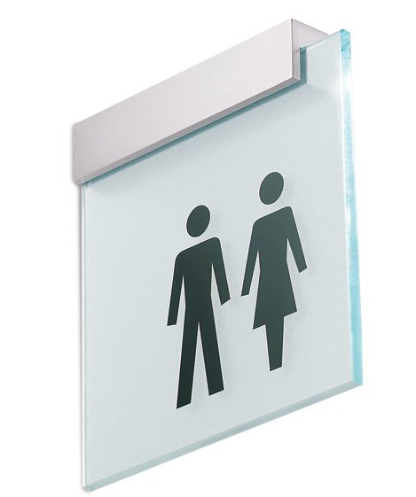 Panneau de signalisation toilettes Sign Systems - 14h x 14l x 2,4p cm