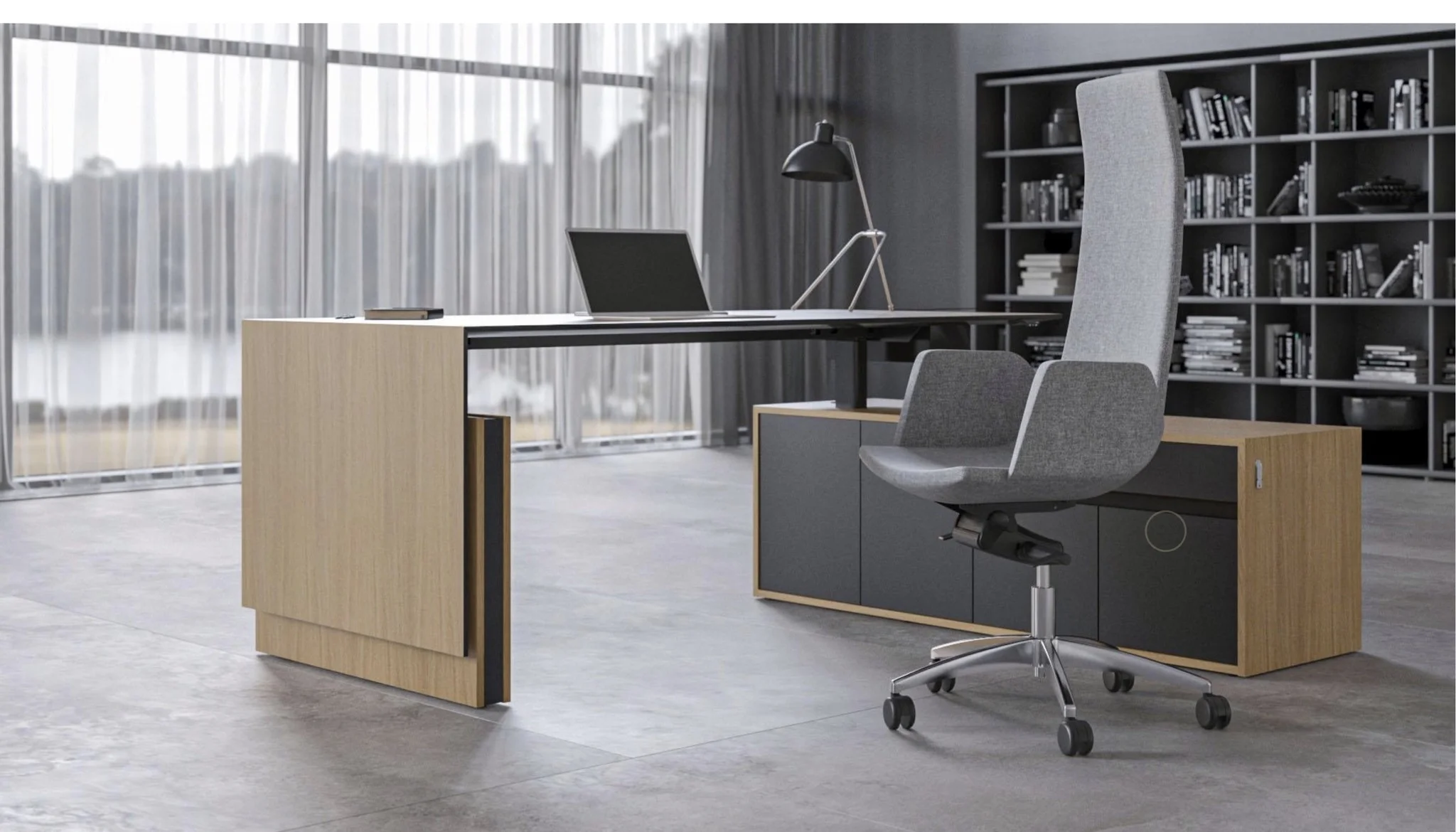 Narbutas Motion Executive met aanbouw | Zit-sta bureau