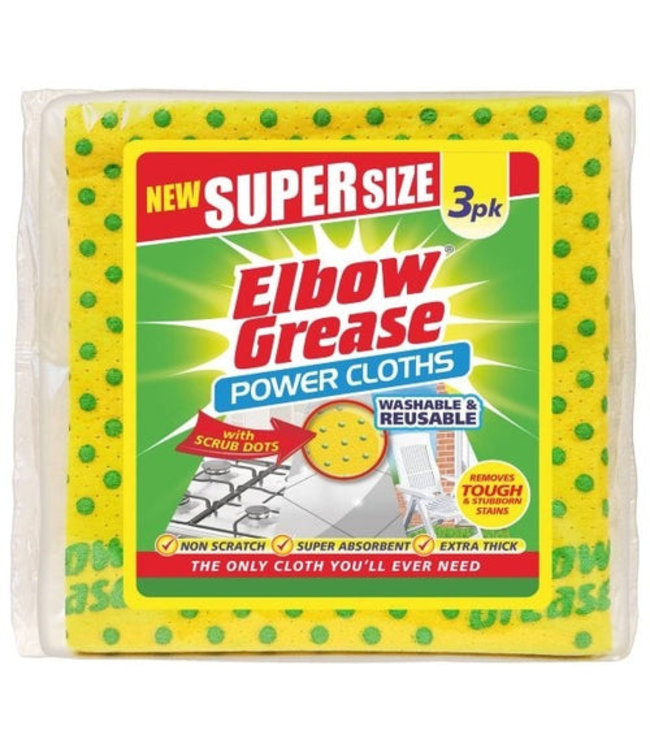 Elbow Grease Elbow Grease Supersize Power Cloth 3pk - Russells British ...