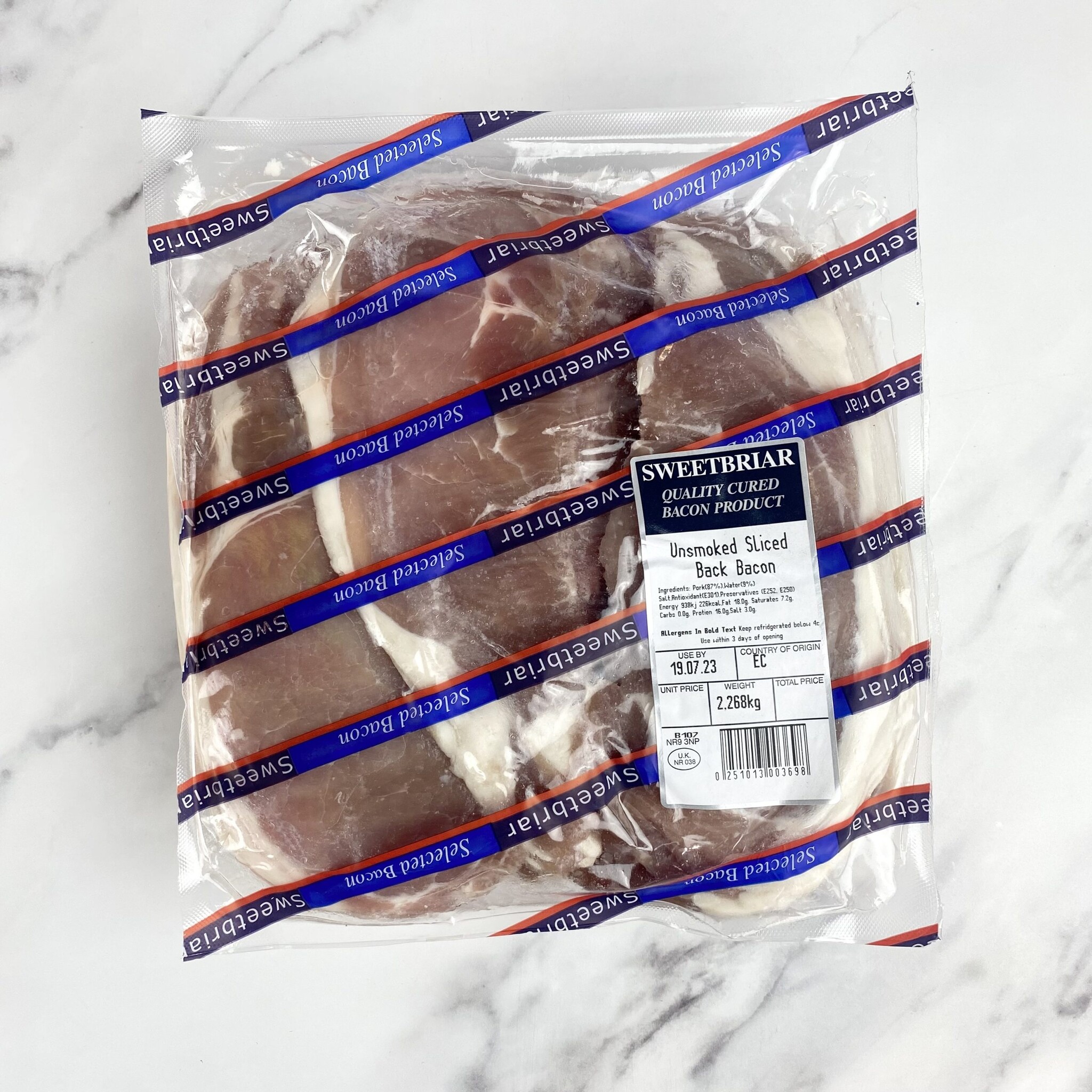 Bacon Unsmoked 2.27kg - Russells British Store