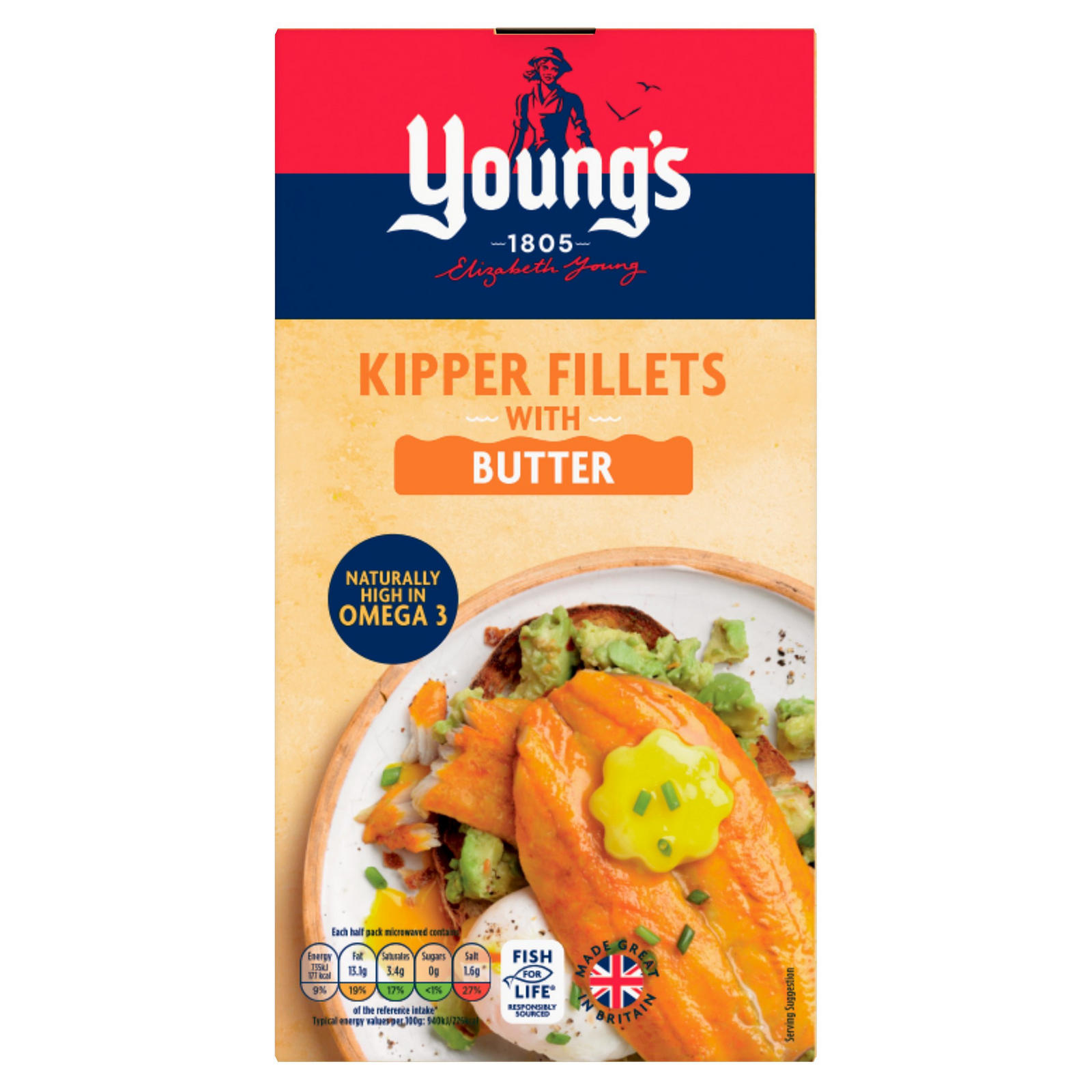 Youngs Kipper Fillets with Butter 170g - Russells British Store