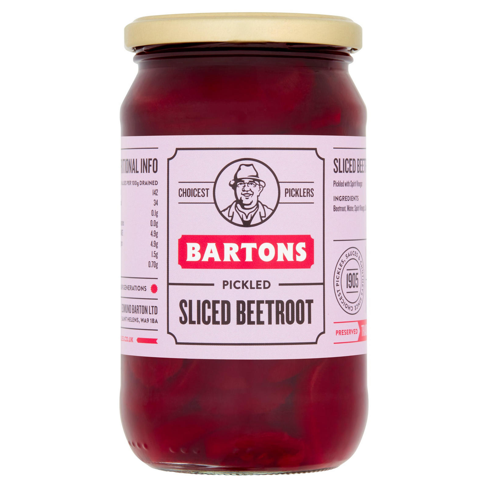 Bartons Pickled Sliced Beetroot 440g - Russells British Store