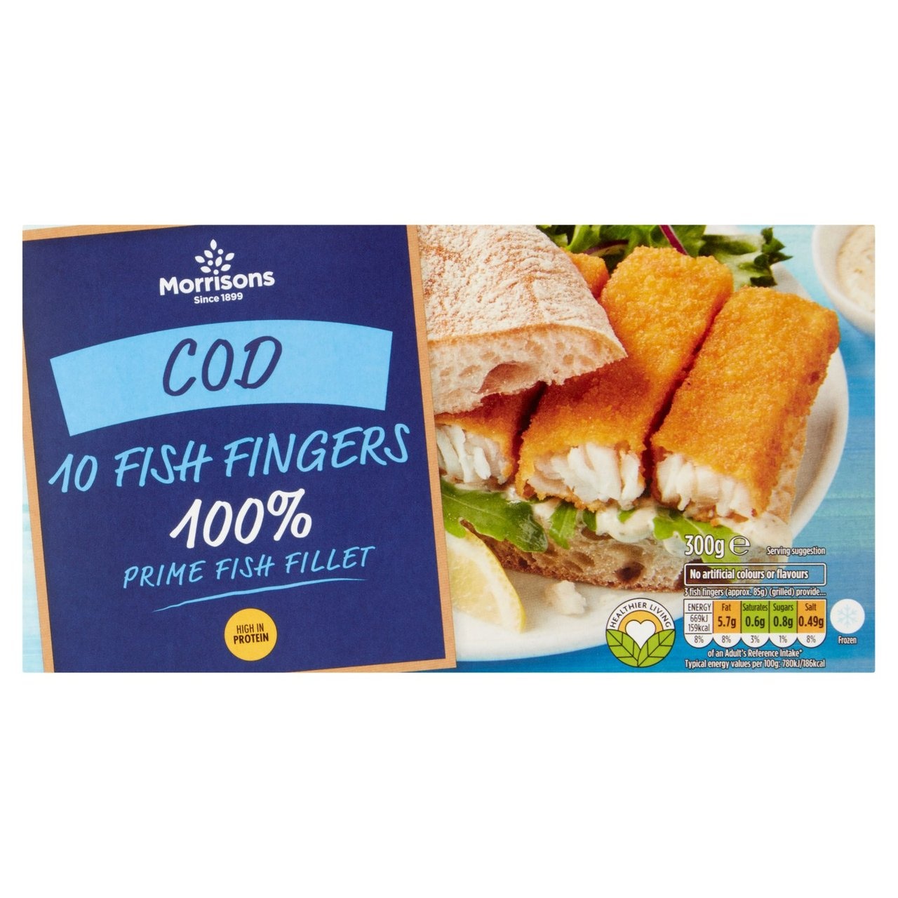 Morrisons 10 Cod Fish Fingers 300g - Russells British Store