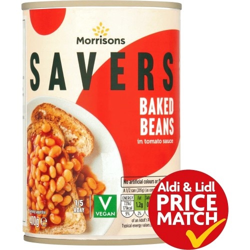 Morrisons Savers Baked Beans in Tomato Sauce 410g - Russells British Store