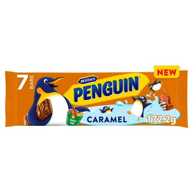 McVities Penguin Caramel Bars 7 x 24.6g - Russells British Store