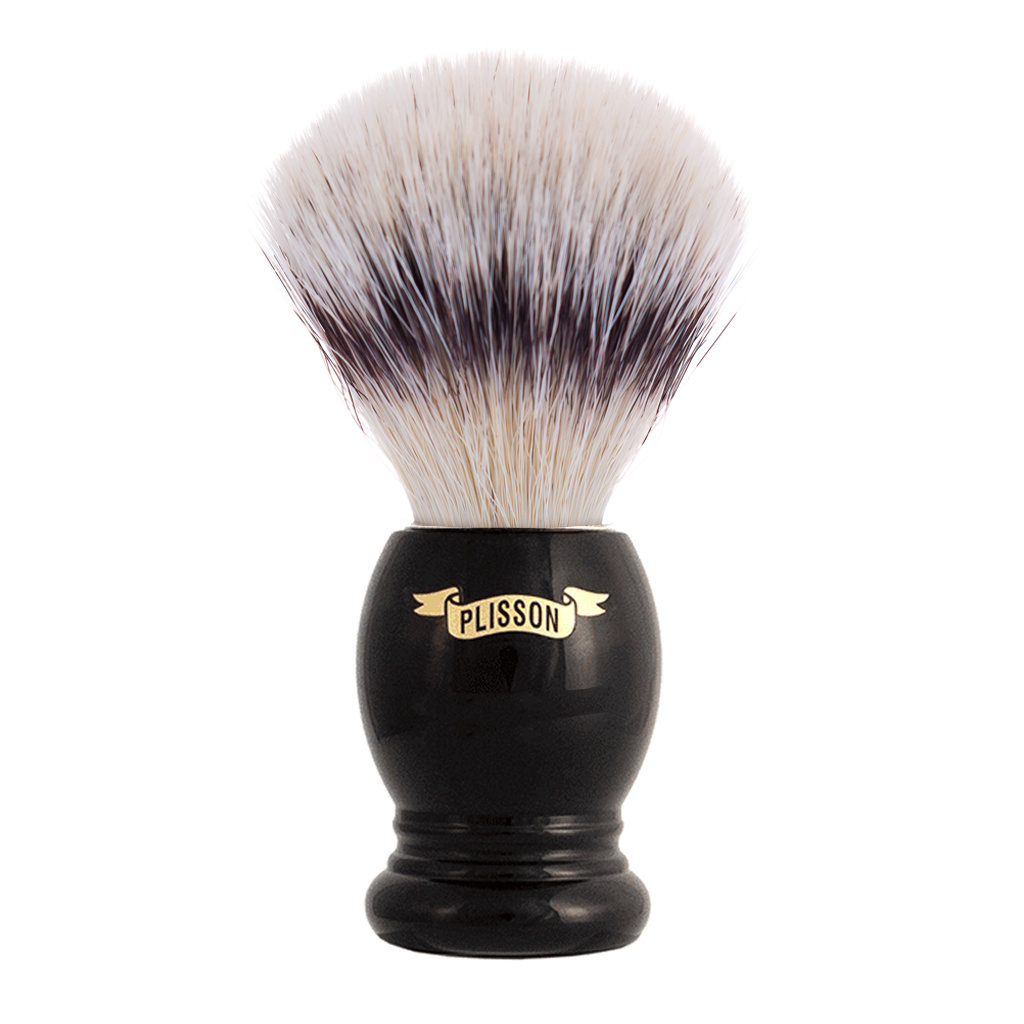 Plisson Shaving brush Original Black White Fibre - Intershave