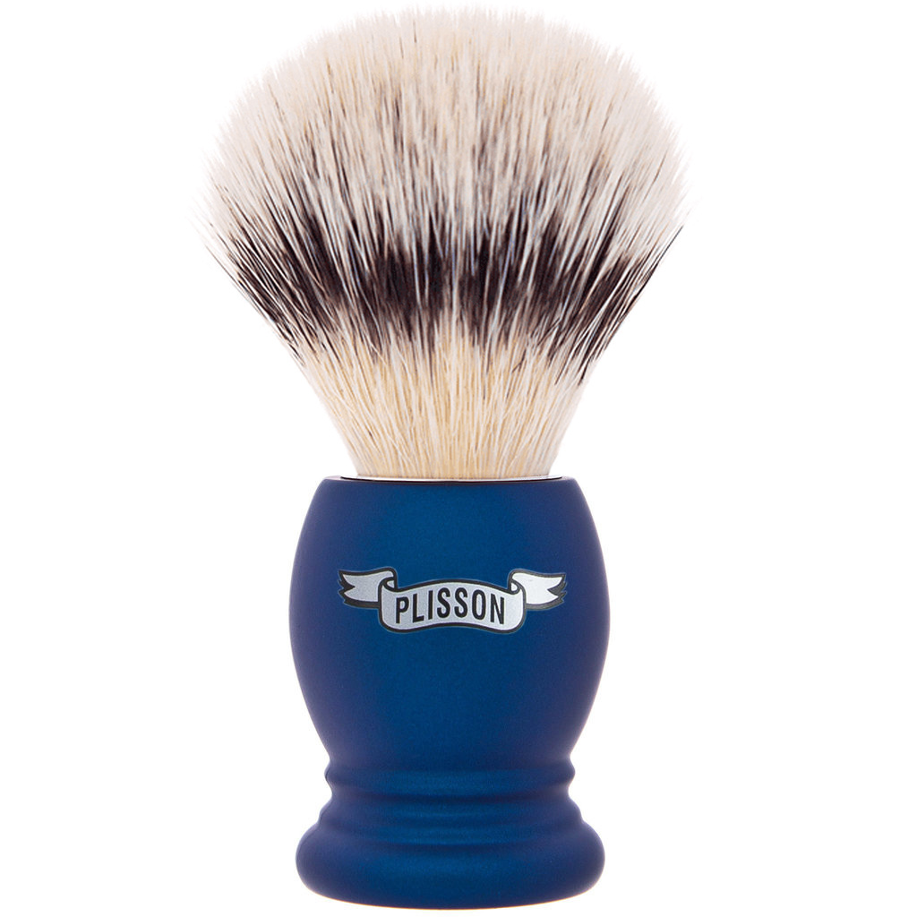 Plisson Shaving Brush Essential Blue White Fibre - Intershave