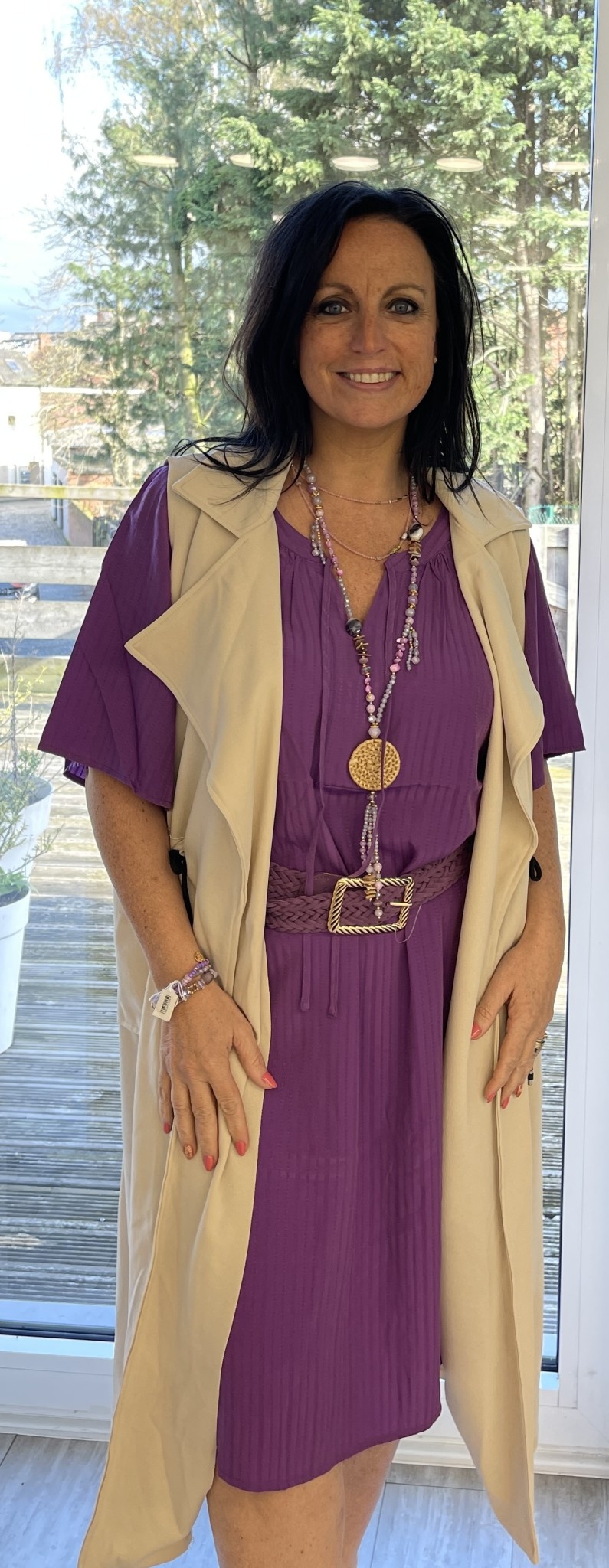 Kleed Lila V hals - Twinkies