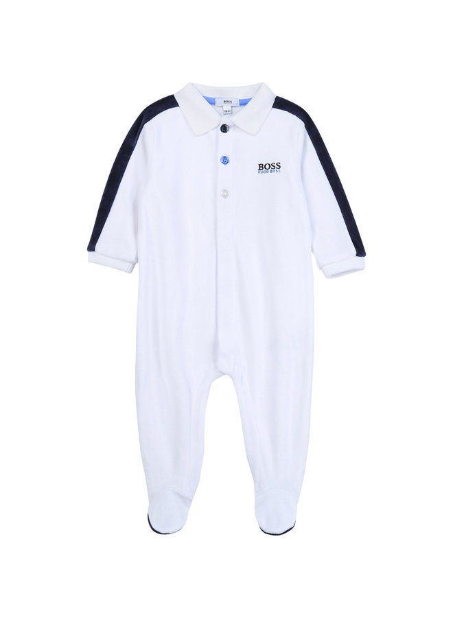 BOSS Baby Strampler weiß in Geschenkbox mit Logo Details - Coolkids-Store