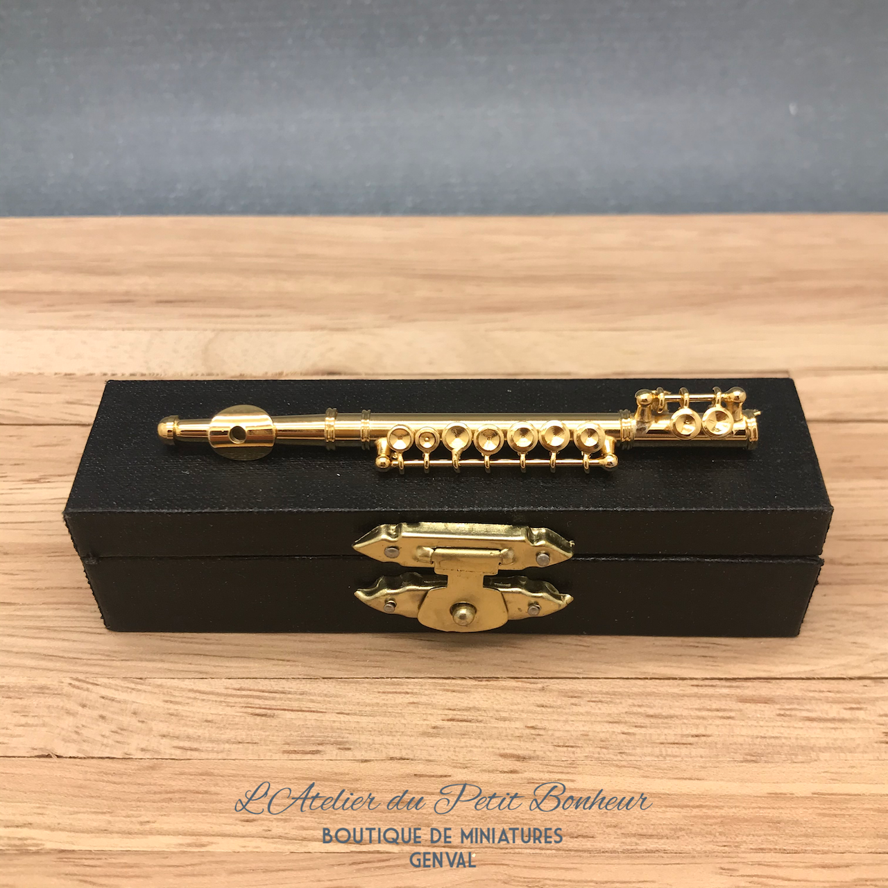 Flute traversière avec coffret noir 7.5 cm - Petit Bonheur