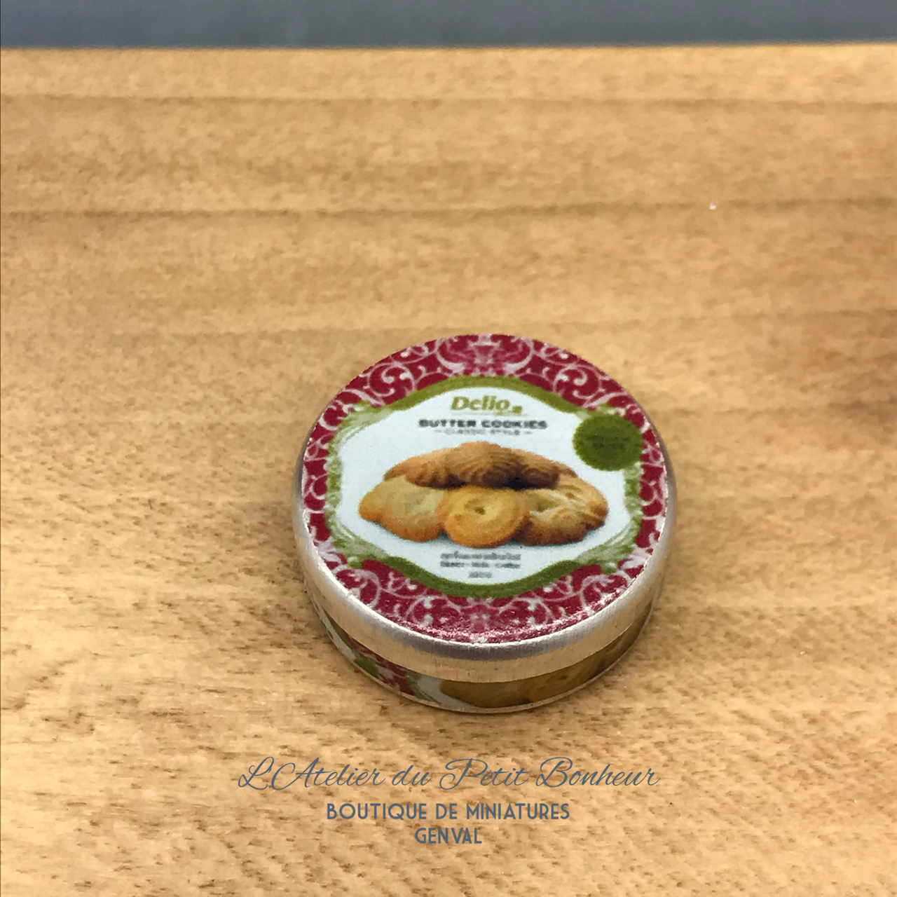 Boîte à biscuit métallique ronde - Petit Bonheur