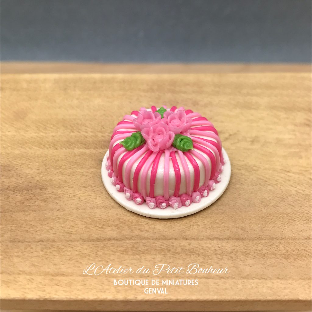 Gâteau avec 3 roses - Petit Bonheur