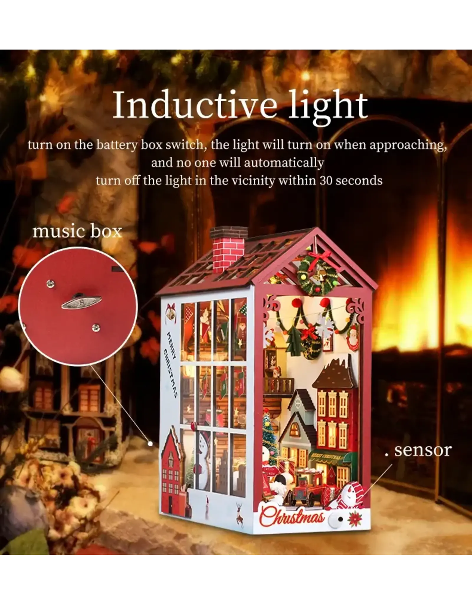 Christmas Book Nook Kit - Book Nook de Noël - Petit Bonheur