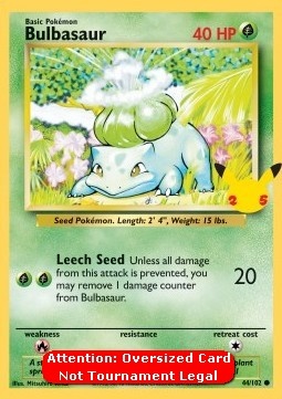 Oversized Jumbo Bulbasaur 25 year anniversary 44/102 - LegendaryCards.eu