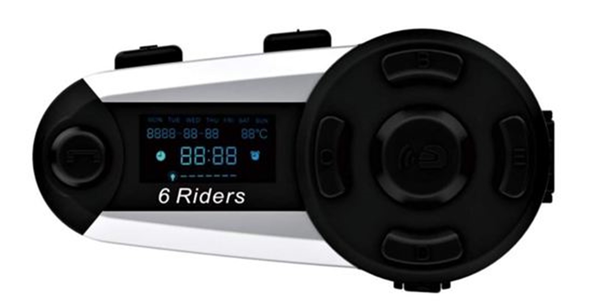 V6 Plus Bluetooth Motorhelm Intercom Headset Interphone 1200M 6 Rider ...