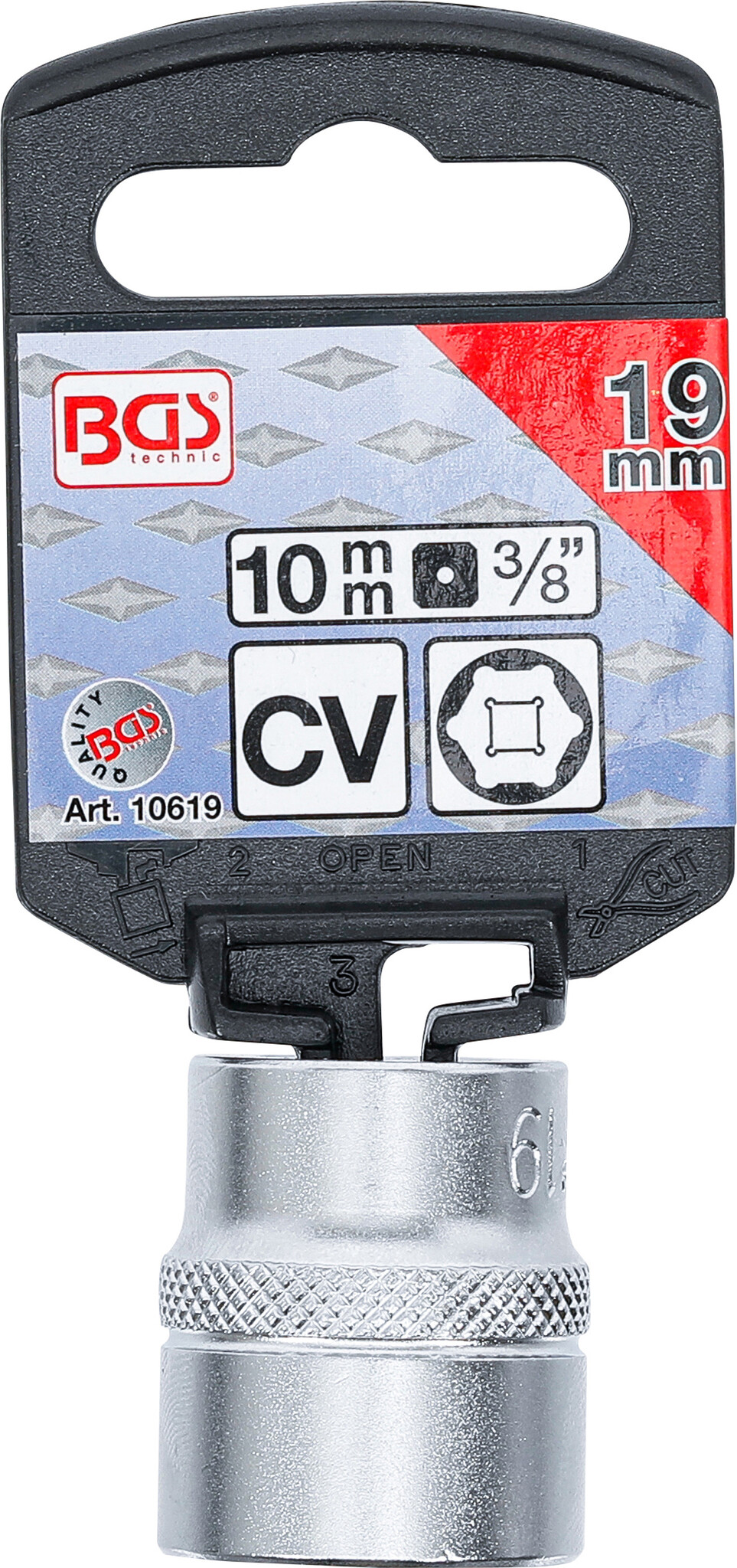 BGS Dopsleutel zeskant 3/8" 19 mm - Goedkoopgereedschap.nl