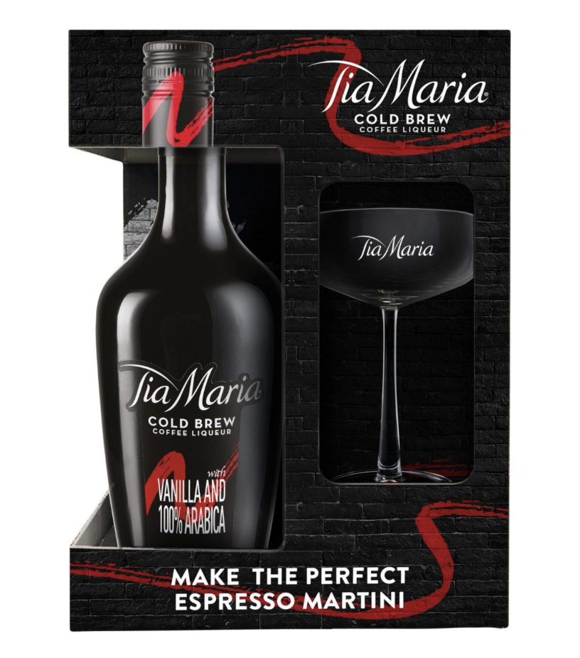 Tia Maria Giftpack met Espresso Martini glas - Drank Cadeau
