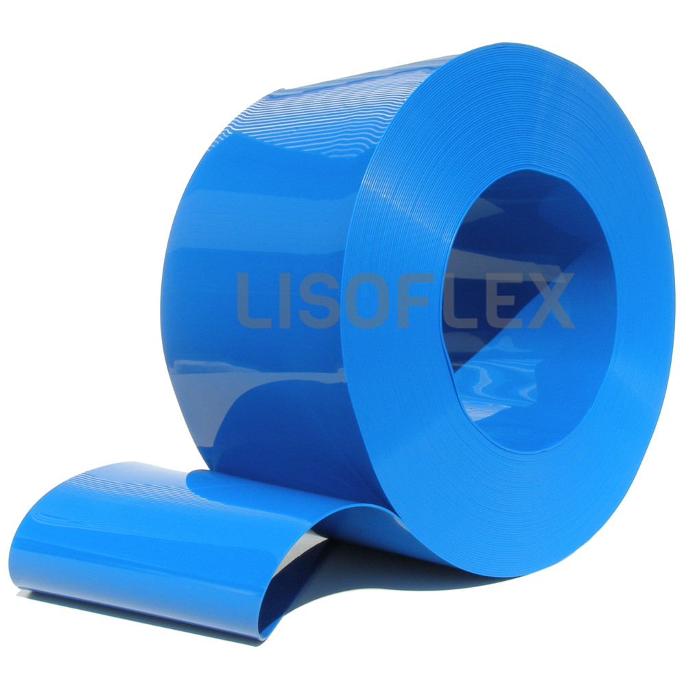 PVC op de rol 20 cm breed 2 mm dik rol a 50 meter Blauw - Strokengordijn