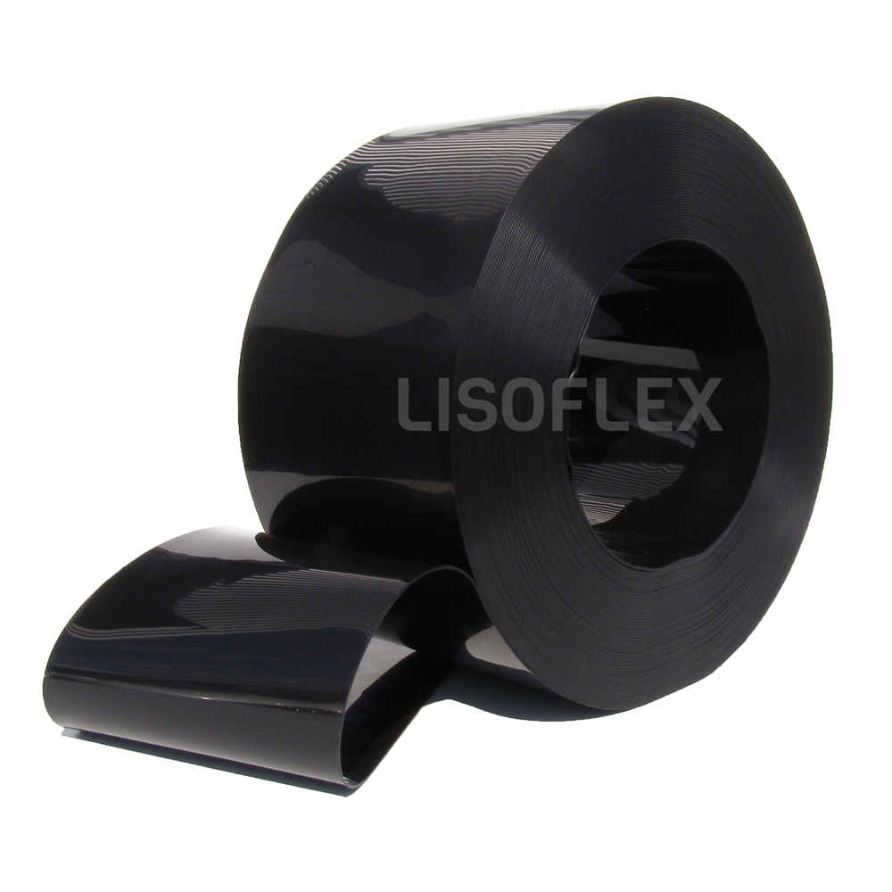 PVC op de rol 30 cm breed 3 mm dik rol a 50 meter Zwart - Strokengordijn