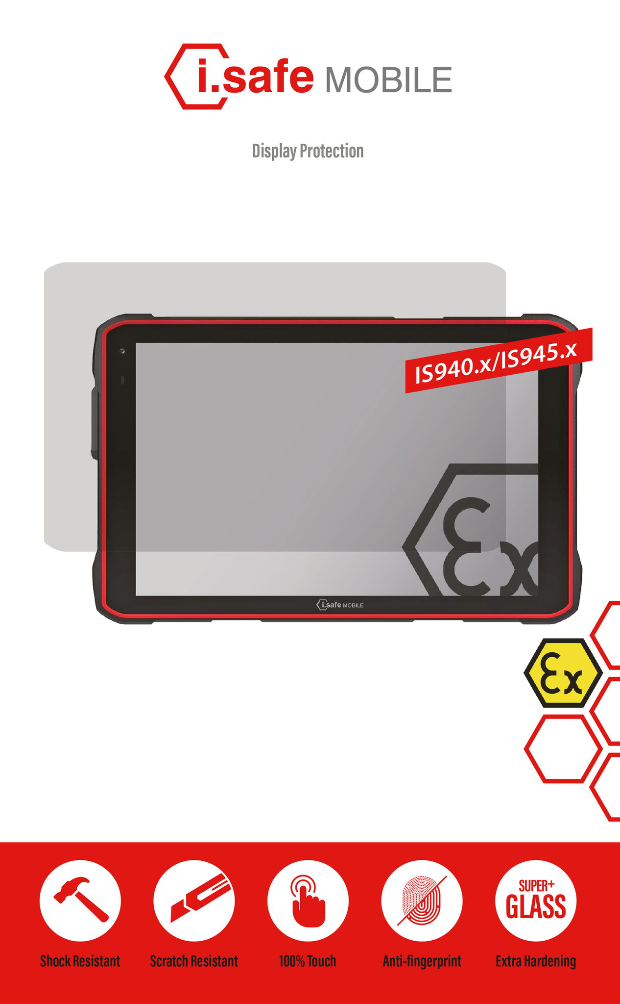 I.safe MOBILE Panzerglass voor IS940.x/IS945.x - Jenson ATEX depot