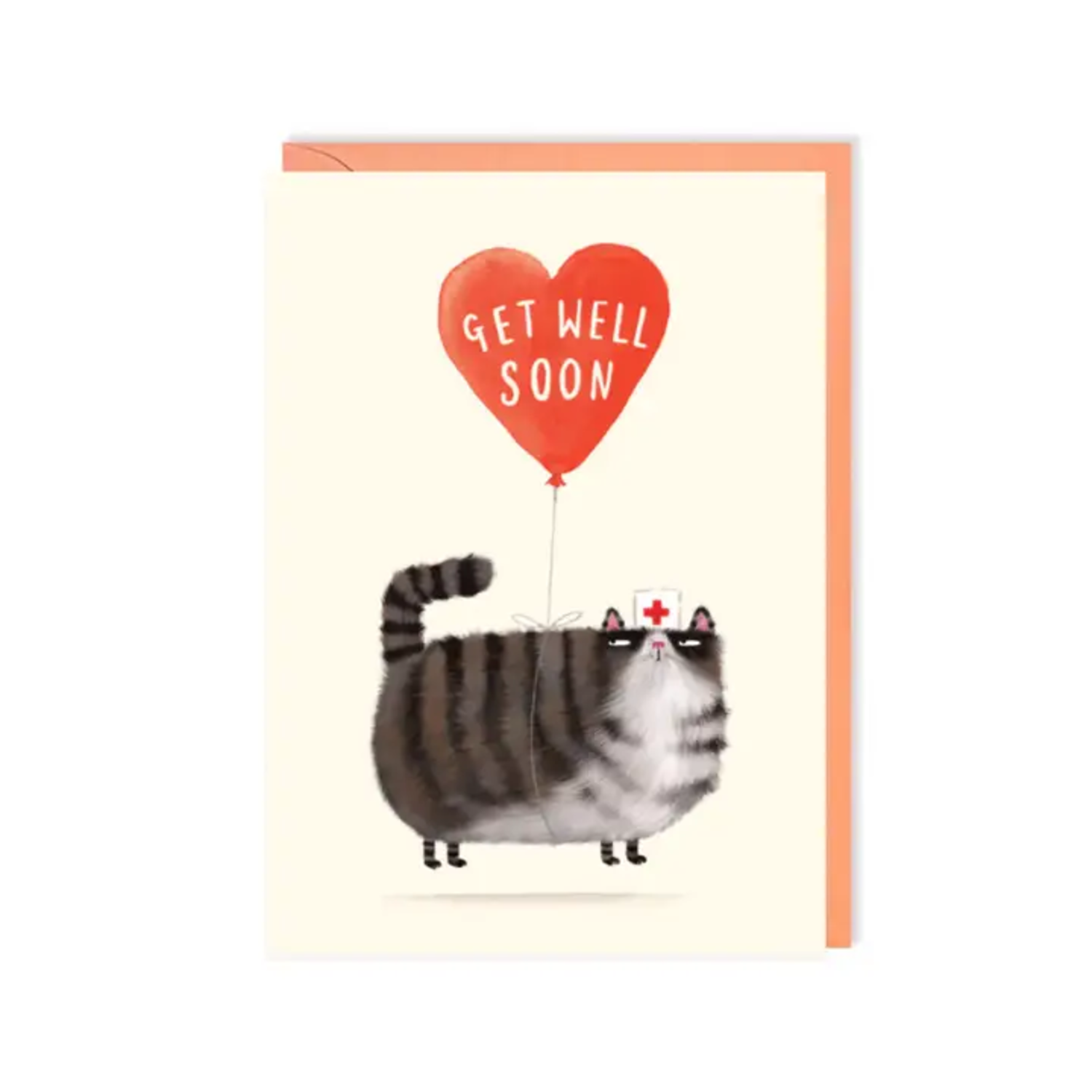 'Get Well Soon' Cat Card - Seasons Green