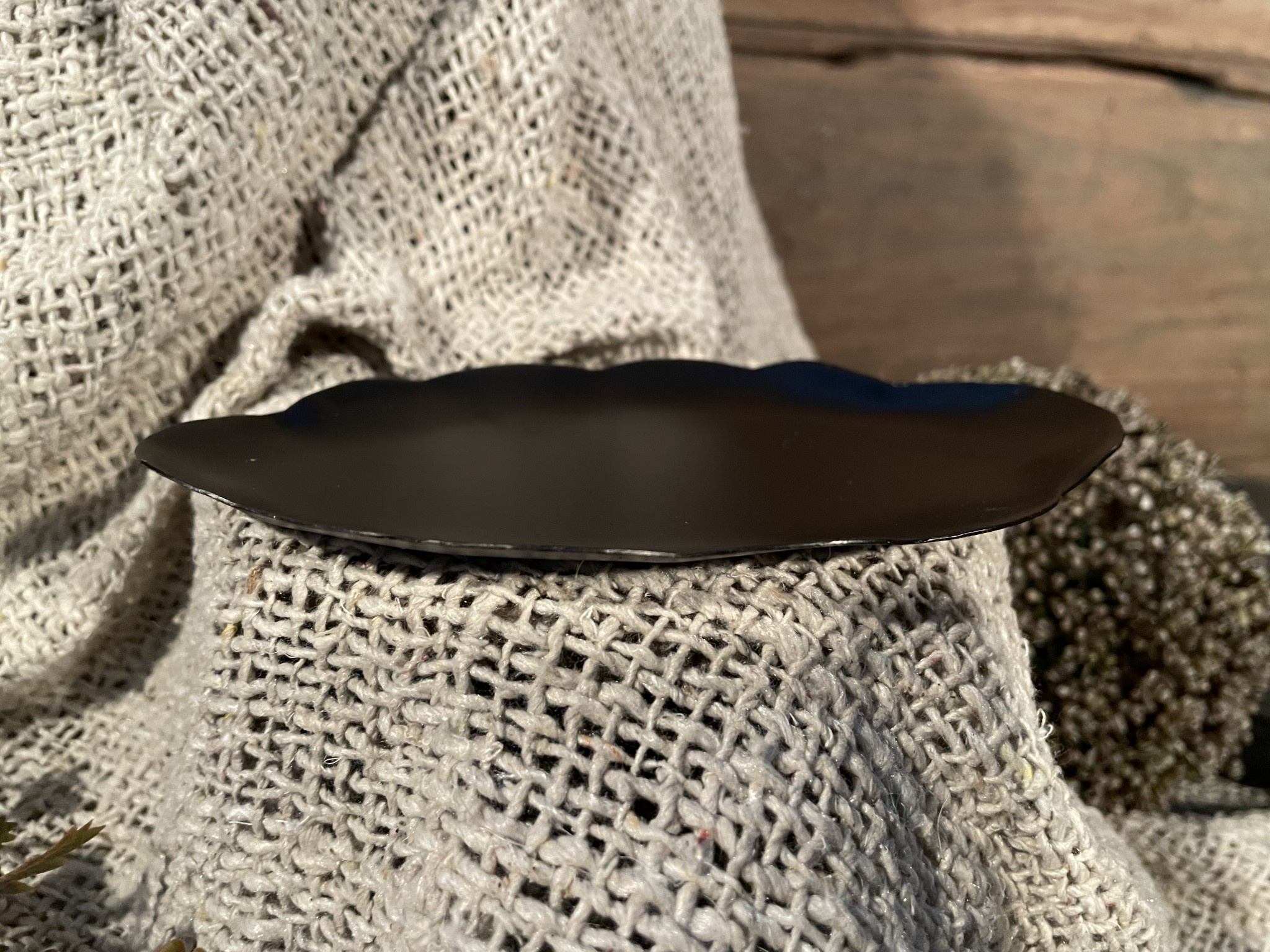 Zwart ovalen amberschaaltje 15 cm - Woonwinkel Pommelientje