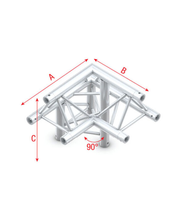 Milos Corner 90° down left, apex up P Truss - Dutch DJ Equipment