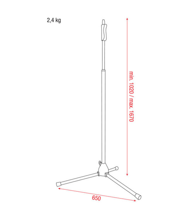 Showgear microfoon statief quick lock - Dutch DJ Equipment
