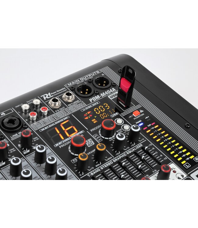 Power Dynamics PDM-M404A 4 kanaals mixer - Dutch DJ Equipment