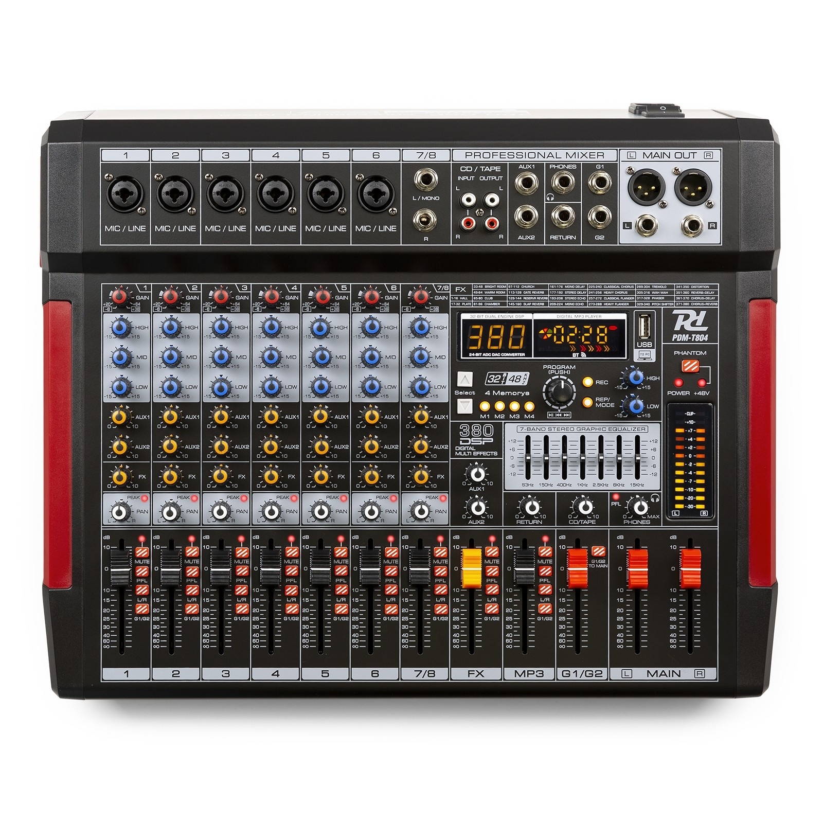 Power Dynamics PDM-T804 studio mixer - Dutch DJ Equipment