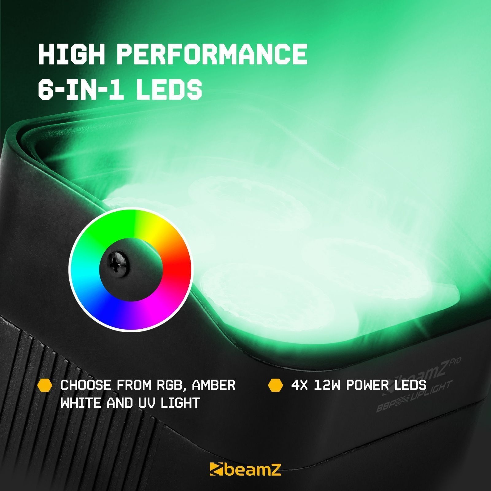 BeamZ BBP54 set van 4 Uplights met tas - Dutch DJ Equipment