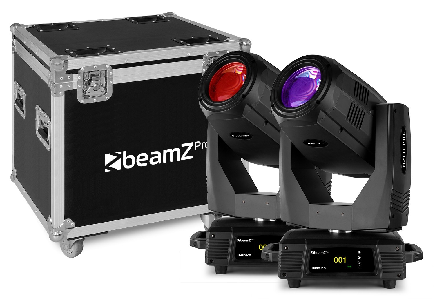 BeamZ Tiger 17R moving head 350W - set van 2 in case - Dutch DJ Equipment