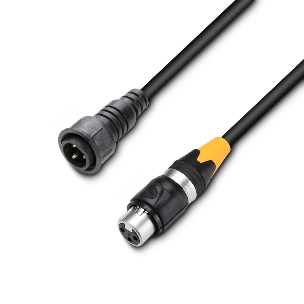 DMX IP65 XLR output kabel 3pins of 5pins 1 meter - Dutch DJ Equipment