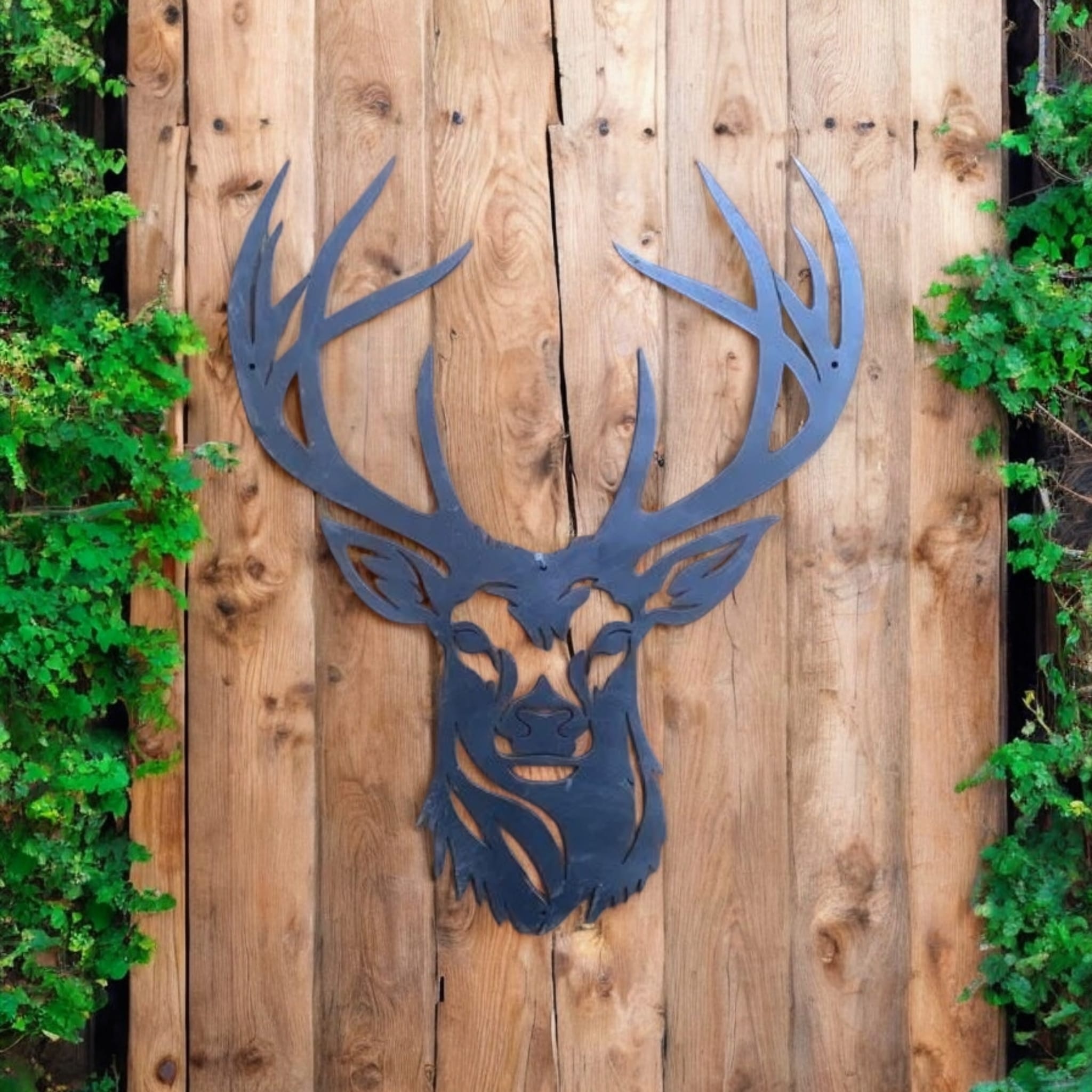 Wanddecoratie metalen hert 52 cm - Avantius