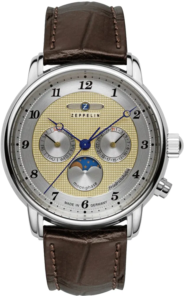 Zeppelin 8536-5 Friedrichshafen moon phase watch