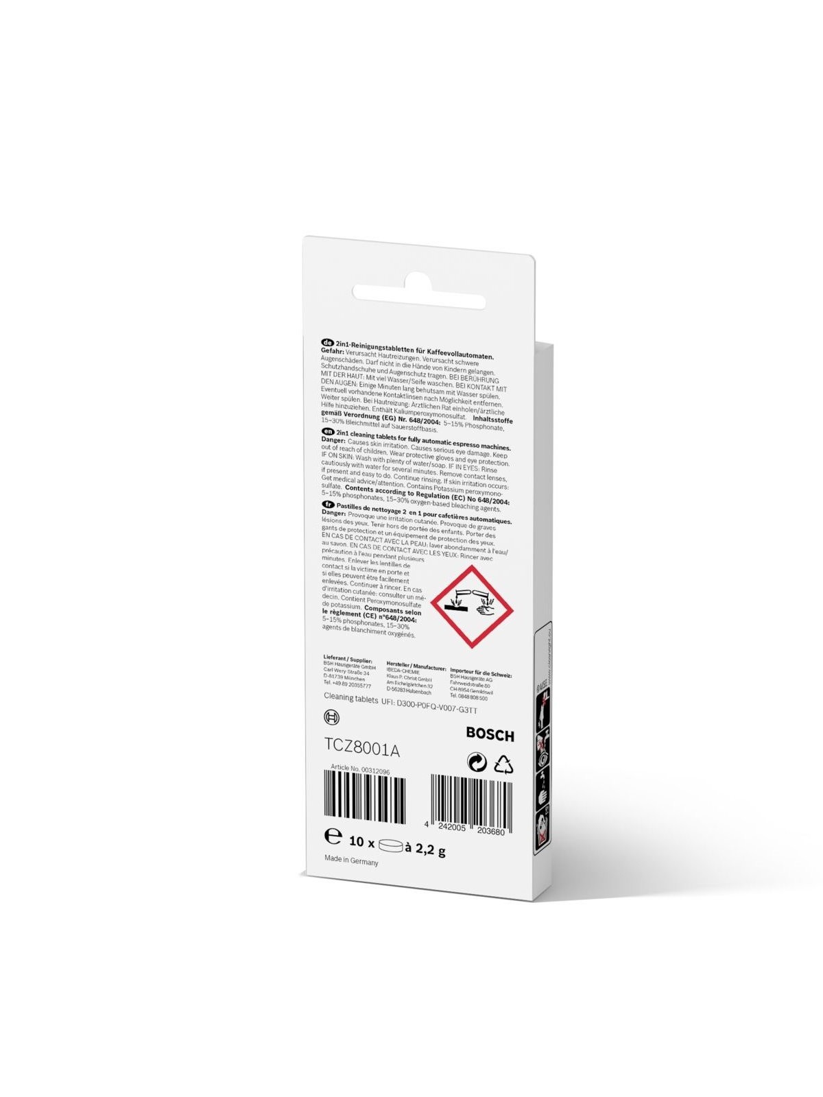 Bosch Vero Series - 2in1 Cleaning Tablets TCZ8001A - Descaler.co.uk