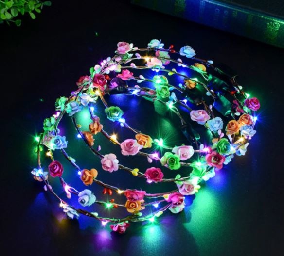 Lichtgevende Tiara / Haarband met RGB Gekleurde Lichtjes - Wantohave